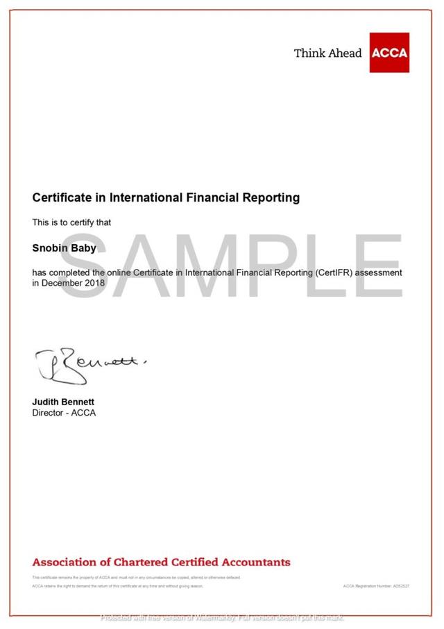 Certificate in International Financial Reporting Standards (ACCA) | DCA ...